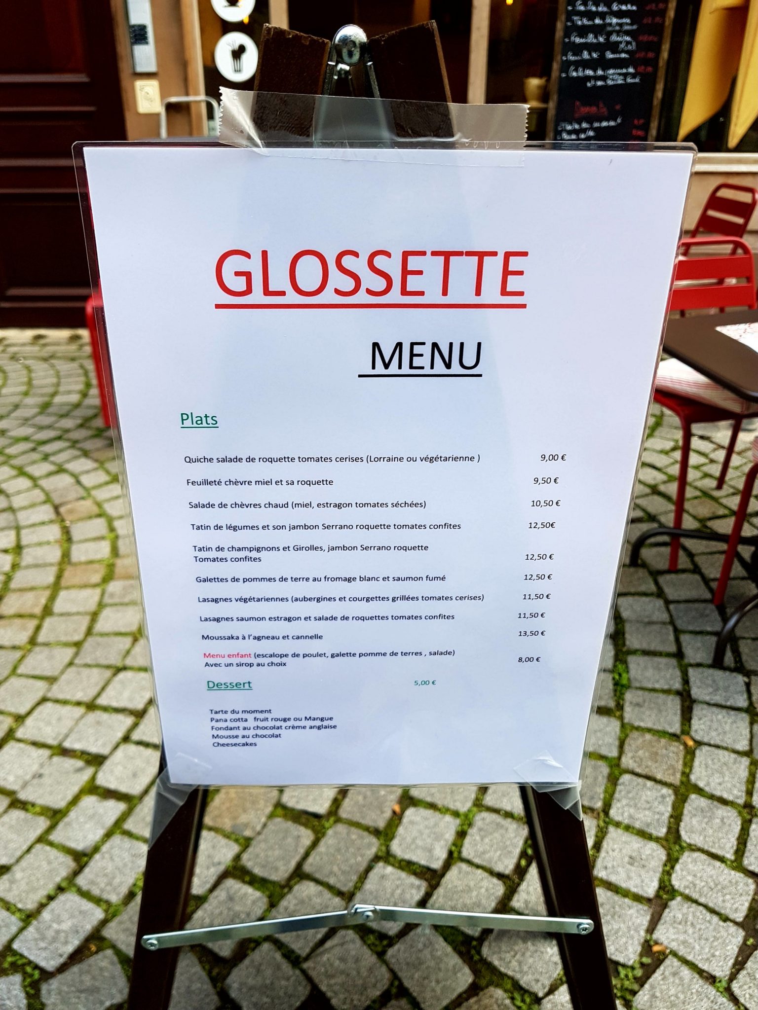 Kapoué test n°141 : Glossette, bar restaurant rue Sainte Barbe